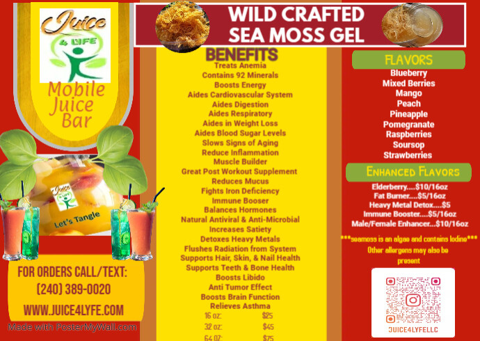 Copy of Sea Moss Menu Digital Display Templat | PosterMyWall