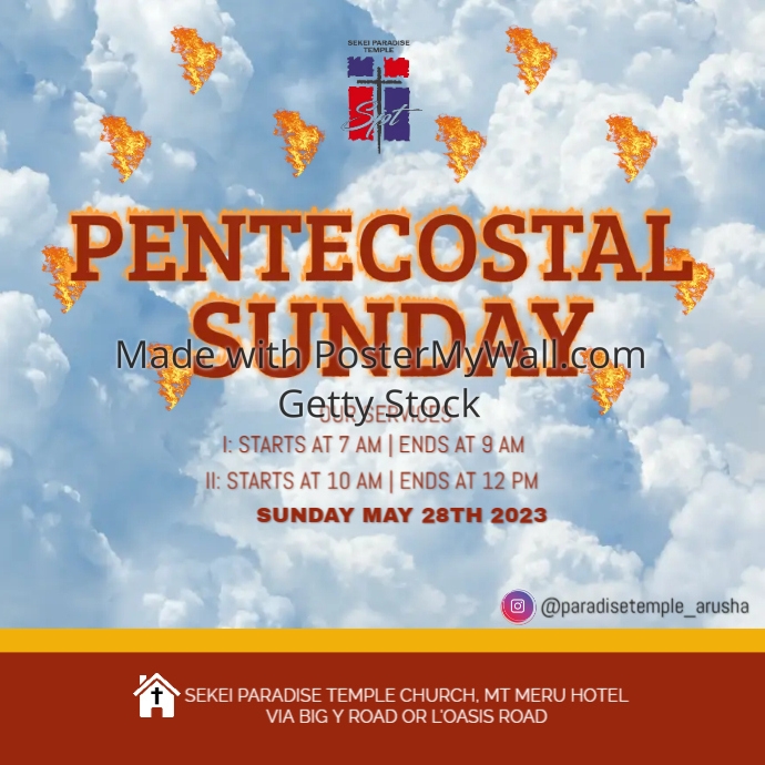 CHURCH PENTECOST LIVE EVENT TEMPLATE | PosterMyWall