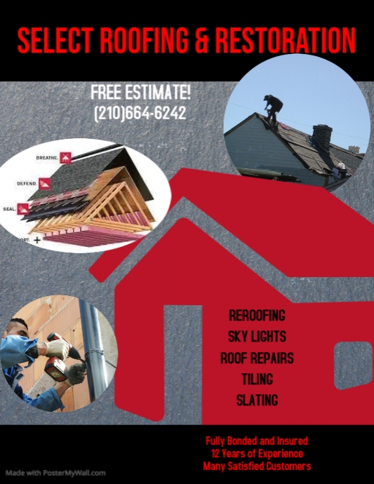 Copy of Roofing Construction Advertisement Flyer | PosterMyWall