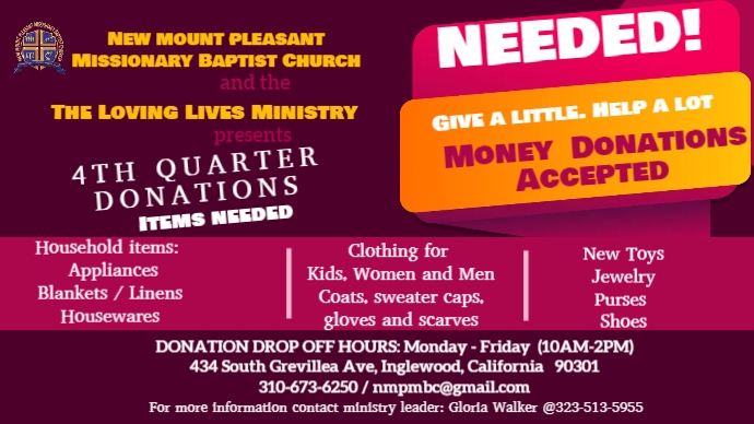 Revised 11/17 Donation Needed Charity Fundraiser | PosterMyWall