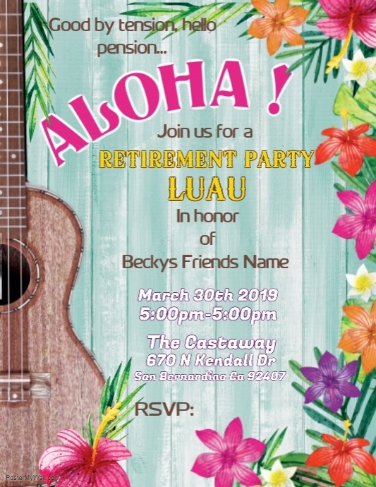 Copy of Aloha Hawaiian Luau Flyer Template | PosterMyWall