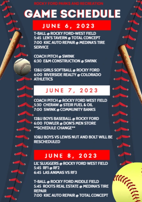 Game Schedule | PosterMyWall