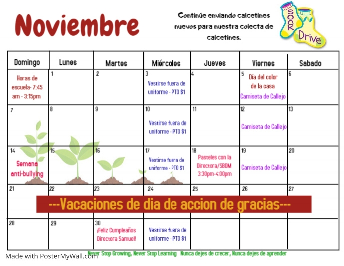 Copy of Spanish- September Copy of CALENDAR | PosterMyWall