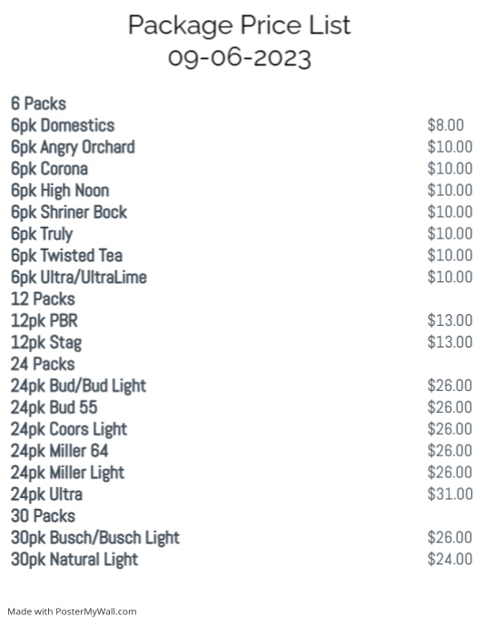 Price List Tariff Template | PosterMyWall
