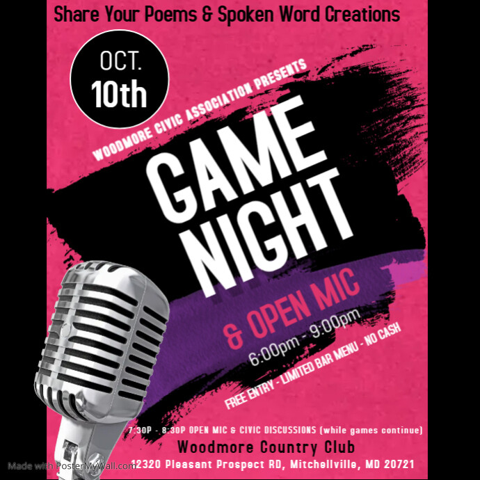 Game Night & Open Mic (1) | PosterMyWall