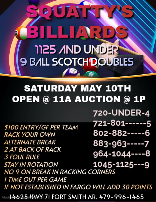 Creative Billiards Tournament Flyer (1) | PosterMyWall