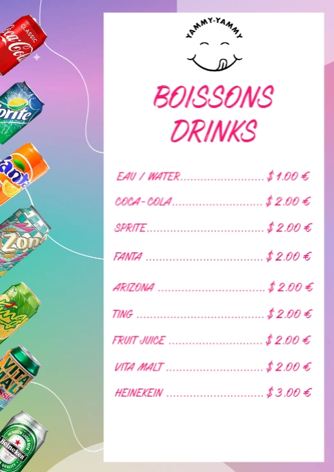 Drinks Menu (1) | PosterMyWall