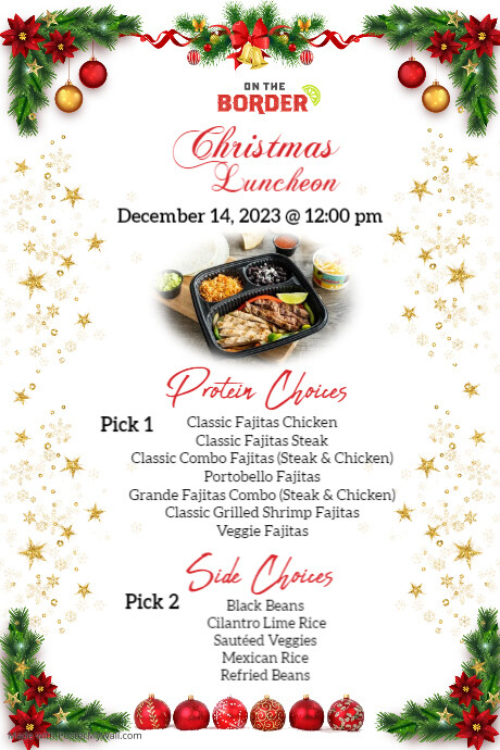 Christmas Menu, Christmas lunch/dinner | PosterMyWall