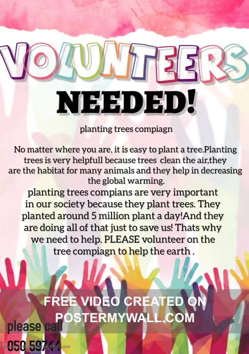 Copy of Volunteers Needed Flyer Template | PosterMyWall