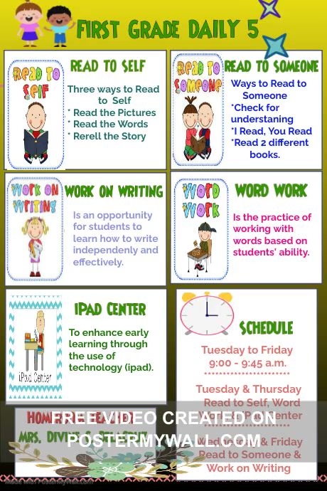 Copy of FIRST GRADE DAILY 5 | PosterMyWall