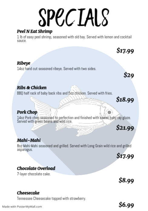 Copy of Modern menu seafood fish dishes card | PosterMyWall
