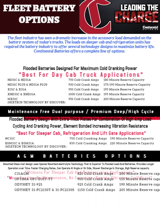 Fleet Battery Options 2 | PosterMyWall