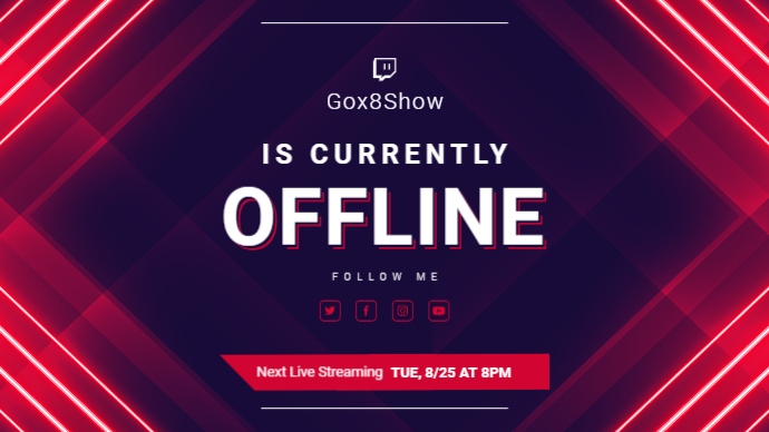 Copy of Red Geometric Offline Twitch Banner | PosterMyWall