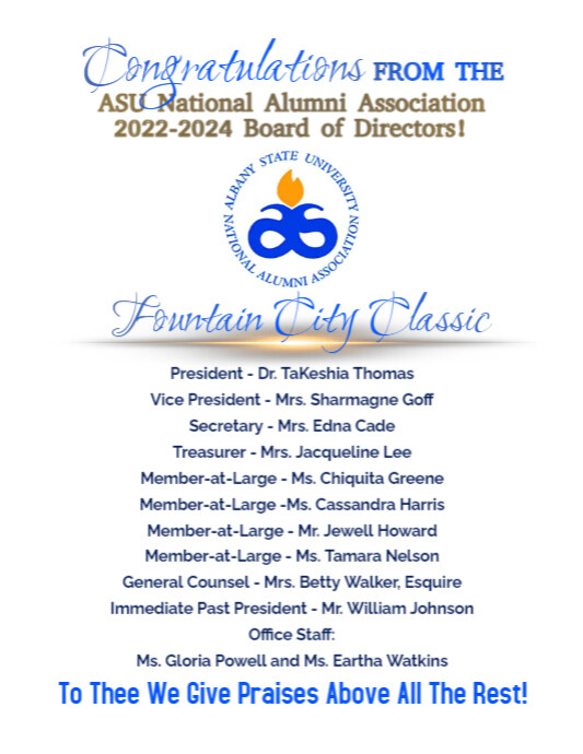 asunaa FCC 2023 AD Albany State NAA | PosterMyWall