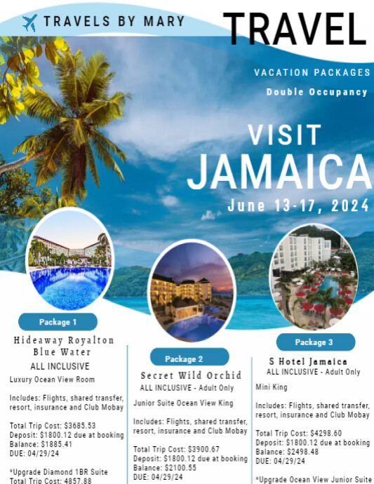 Travel Jamaica Flyer Valisa | PosterMyWall