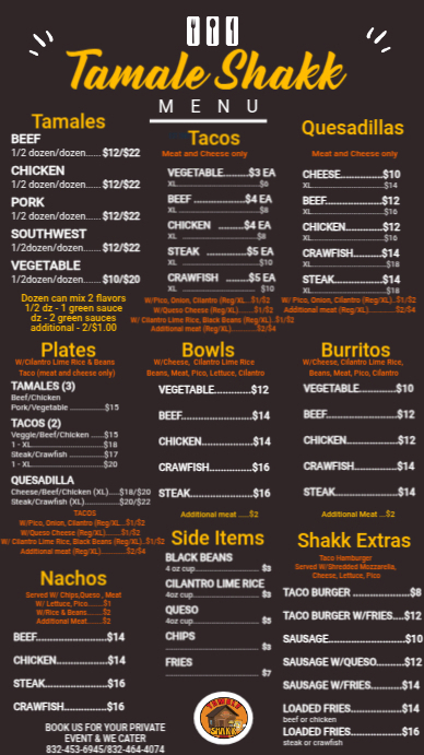 Black and Yellow Bistro Menu Design | PosterMyWall