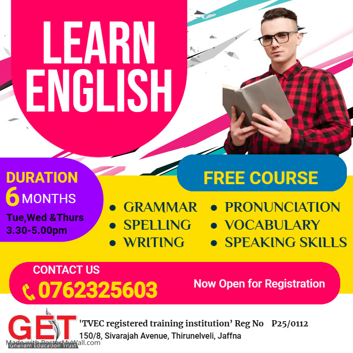 English Classes Instagram Post | PosterMyWall