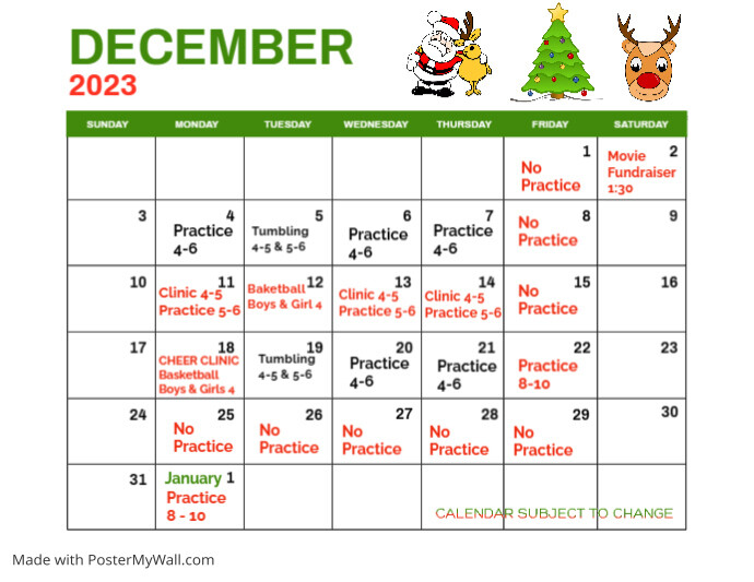 December 2023 Monthly Events Calendar (1) | PosterMyWall