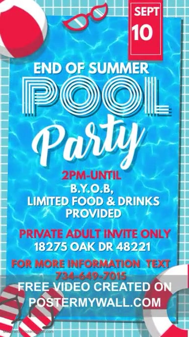 Pool Party Instagram Video Template | PosterMyWall