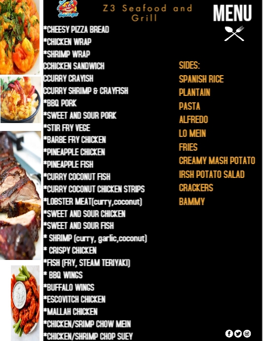 Copy of Copy of menus | PosterMyWall