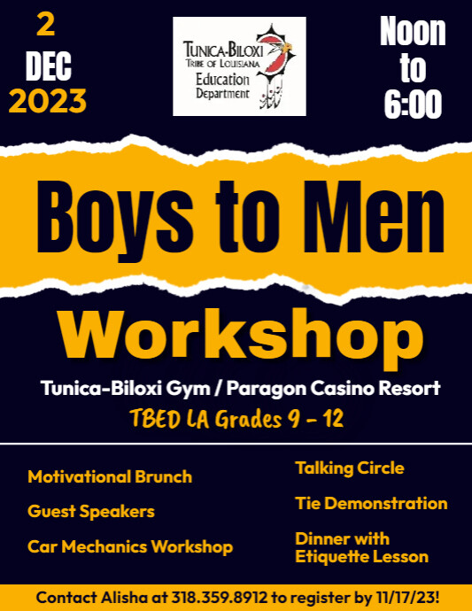 Boys to Men Workshop Flyer | PosterMyWall