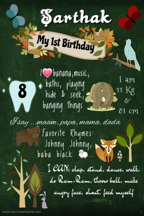 Copy of Woodland Birthday Brag Poster | PosterMyWall