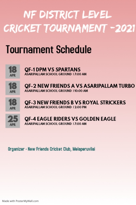 Tournament Fixture | PosterMyWall