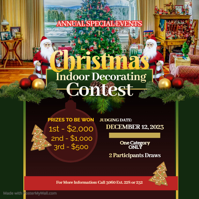 Christmas Home Decorating Contest Instagram P | PosterMyWall