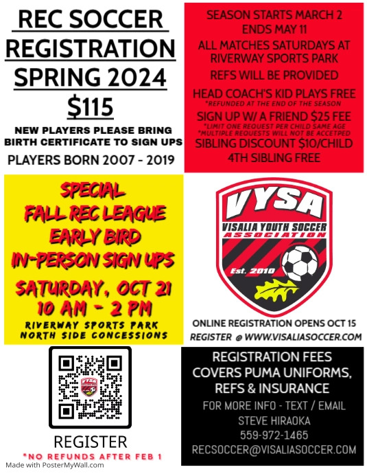 SPECIAL EARLY BIRD IN-PERSON 2024 SPRING Rec Flyer | PosterMyWall