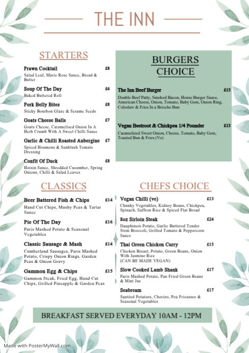 Jan Menu 2022 | PosterMyWall