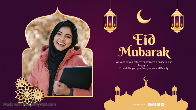 Copy of Eid Mubarak Greetings Poster Banner | PosterMyWall