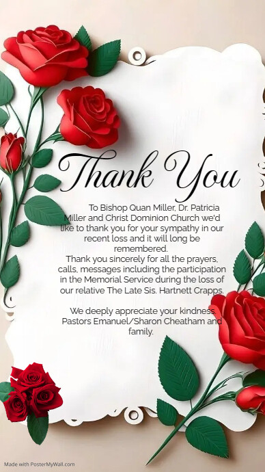 Red rose flower thank you greeting | PosterMyWall