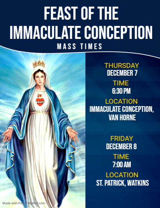 Feast of Immaculate Conception 2023 | PosterMyWall