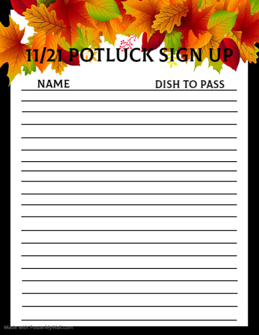 Copy of Sign Up Sheet Template | PosterMyWall