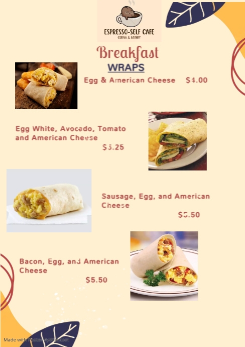 ESC Breakfast Menu | PosterMyWall