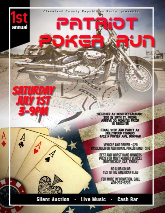 Motorcycle Poker Run event flyer template | PosterMyWall