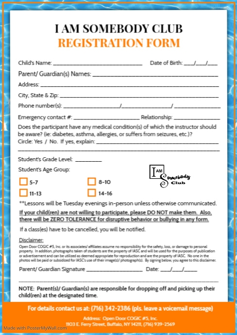 IASC- Registration Form | PosterMyWall