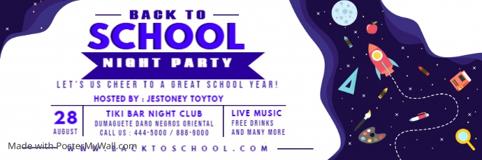 Copy of สำเนา Purple Back to School Bash Banner | PosterMyWall