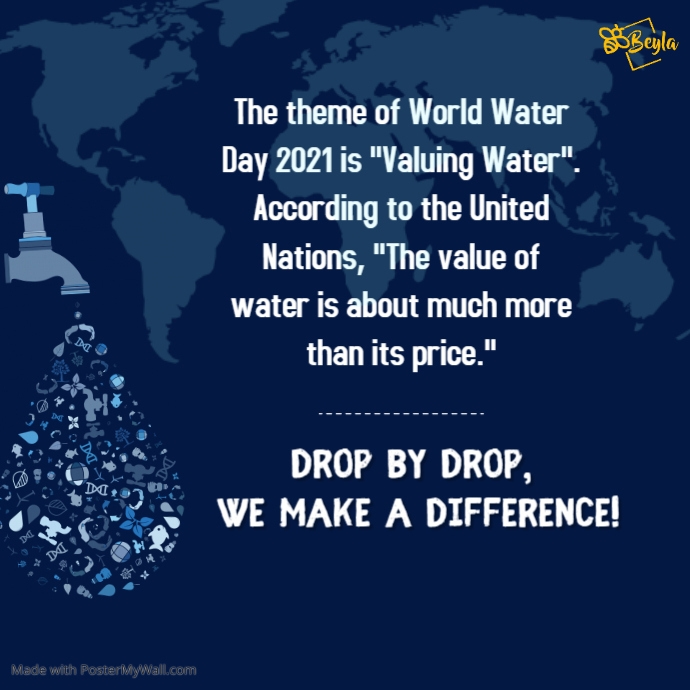 Copy of Blue World Water Day Awareness Square Video | PosterMyWall