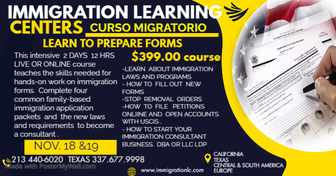 Navy Blue Immigration Service Facebook Post Template | PosterMyWall