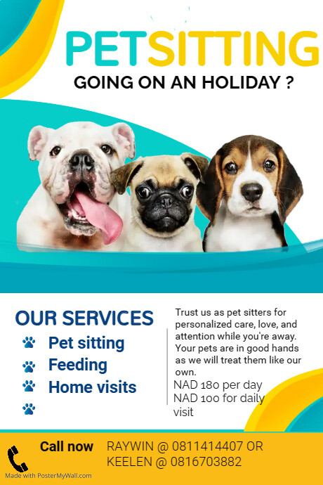 Pet sitting poster template | PosterMyWall