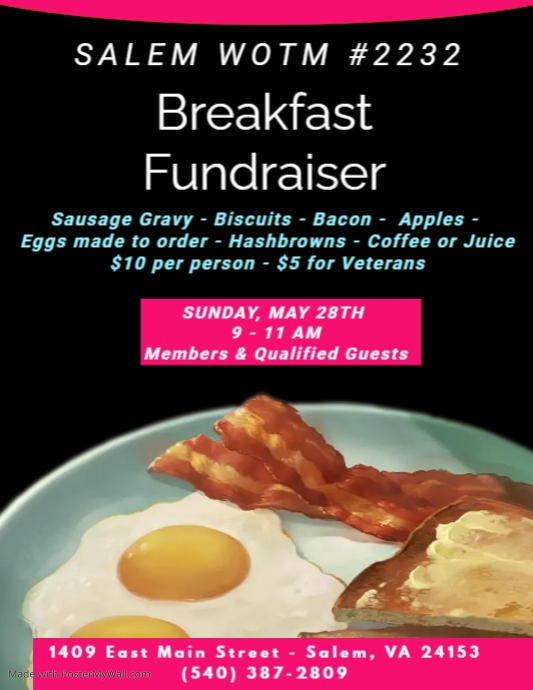 WOTM Breakfast Fundraiser | PosterMyWall