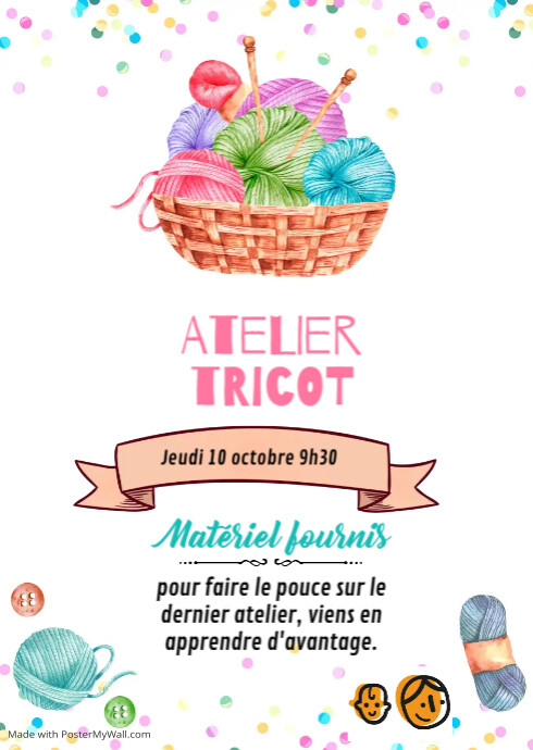 Knitting art and craft party invitation | PosterMyWall