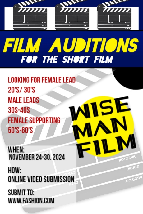 Film Casting Cal Poster Templates | PosterMyWall