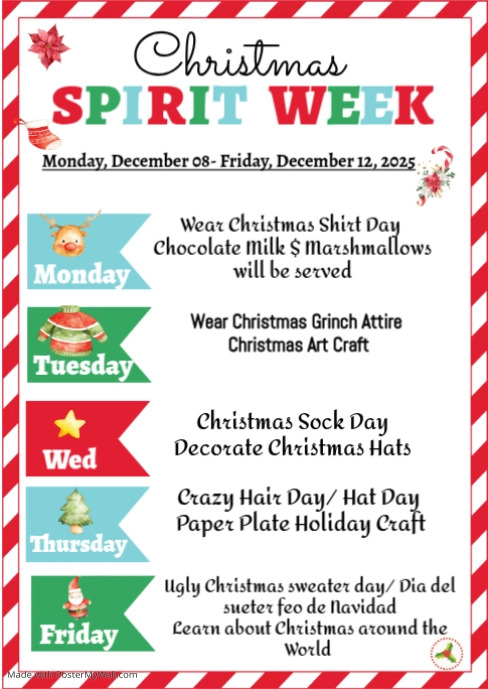 Christmas Spirit Week Flyer | PosterMyWall