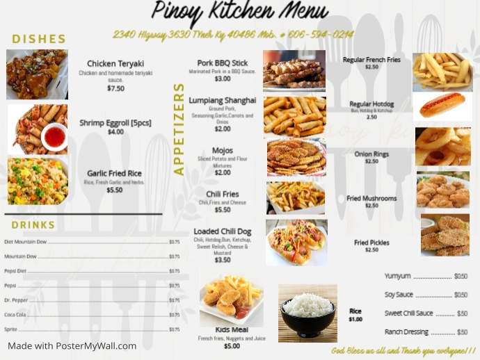 generic grey and white menu template design (6) | PosterMyWall