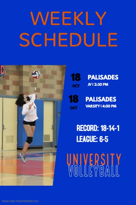 Copy of Volleyball schedule template | PosterMyWall