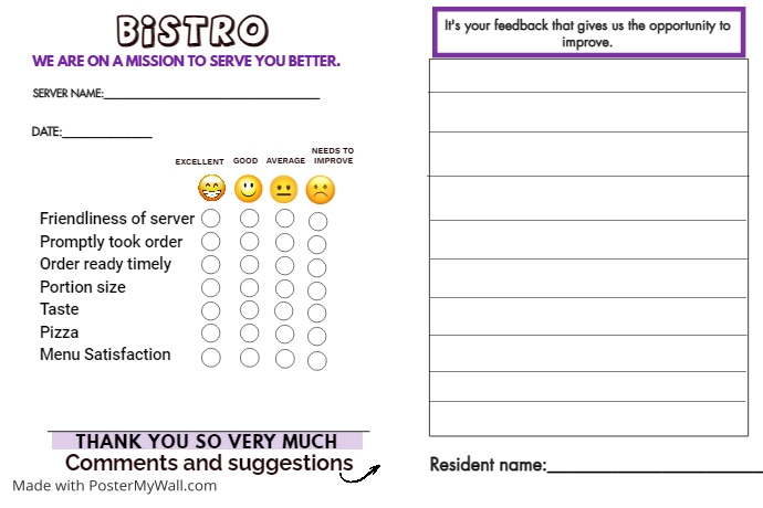 Guest Survey Comment Suggestion Card | PosterMyWall