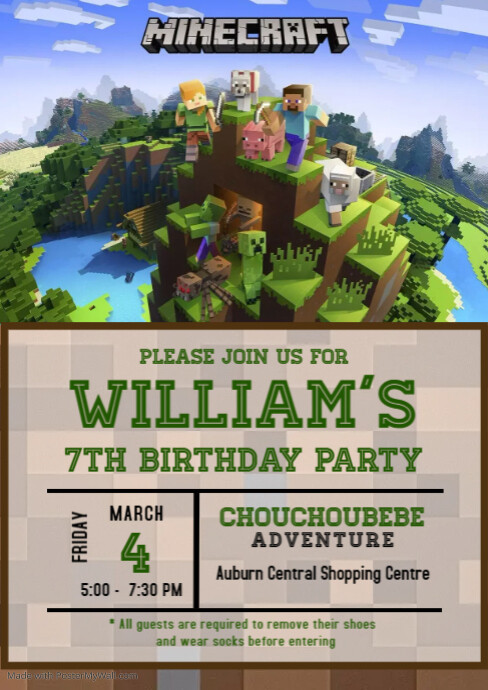 Copy of Minecraft Birthday Invitation 4 | PosterMyWall