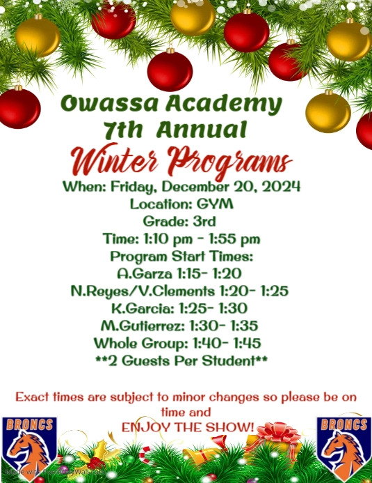 3rd grade Winter Programs | PosterMyWall